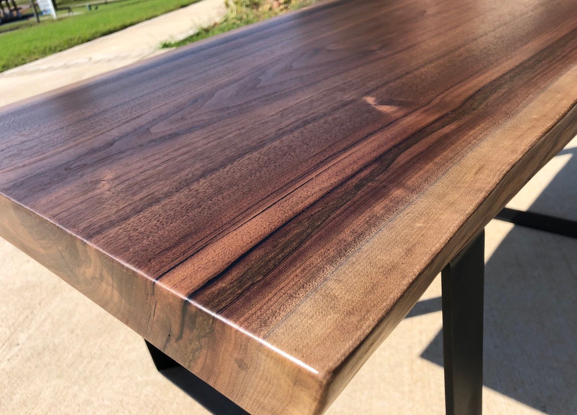 Walnut Coffee Table Solid Wood Slab Natural Live Edge - Etsy