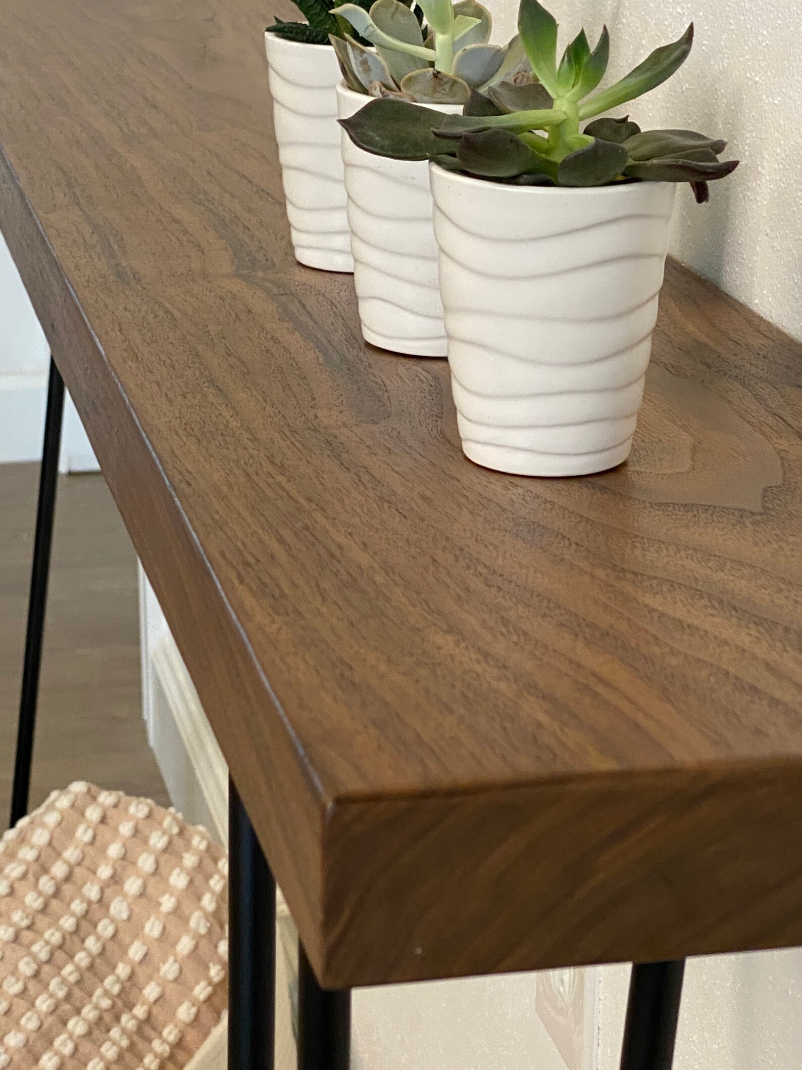 Narrow Console Table in Solid Walnut or Maple With Hairpin Legs ...