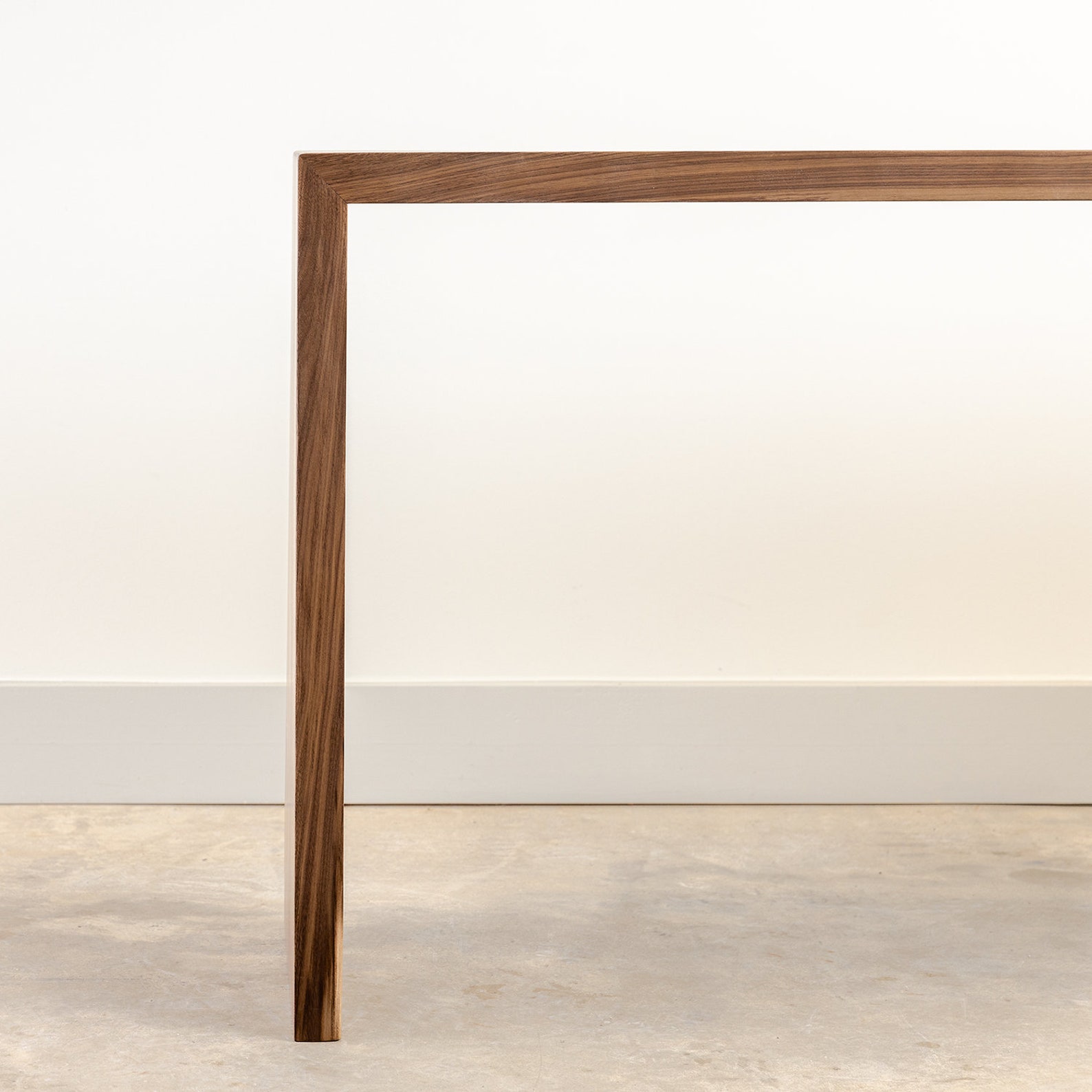 Walnut Waterfall Console Table Handmade Straight Edge Console Cascading ...