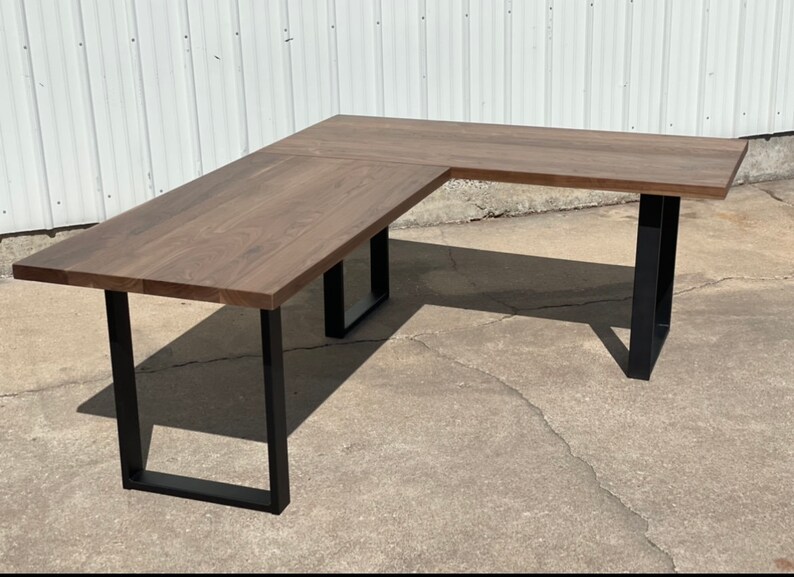 Customizable Solid Walnut L Shaped Computer Desk Writing | Etsy