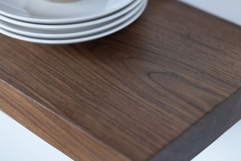 Walnut Floating Shelves With Bracket Dark Wood Floating - Etsy