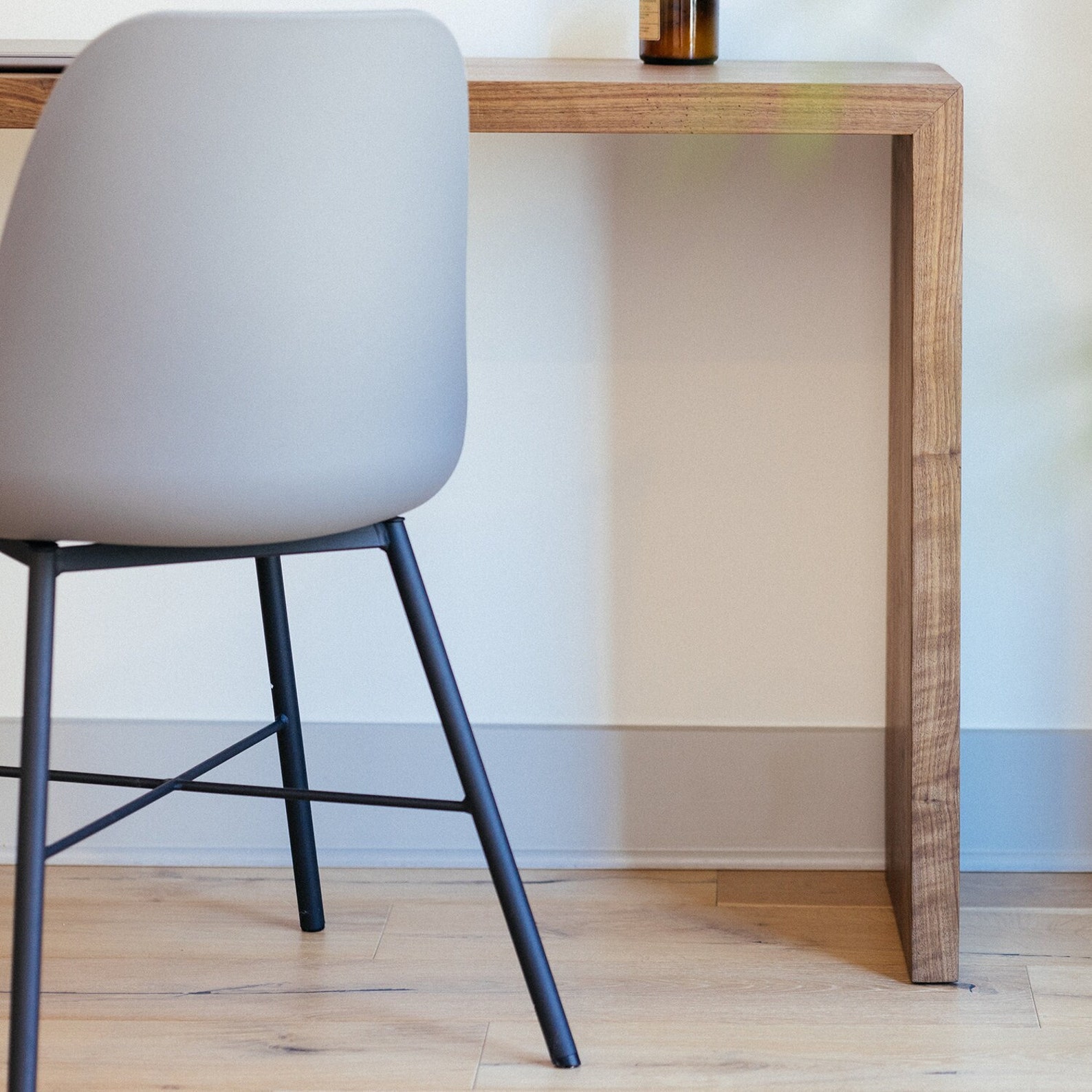 Walnut Waterfall Desk Handmade Straight Edge Desk Cascading - Etsy