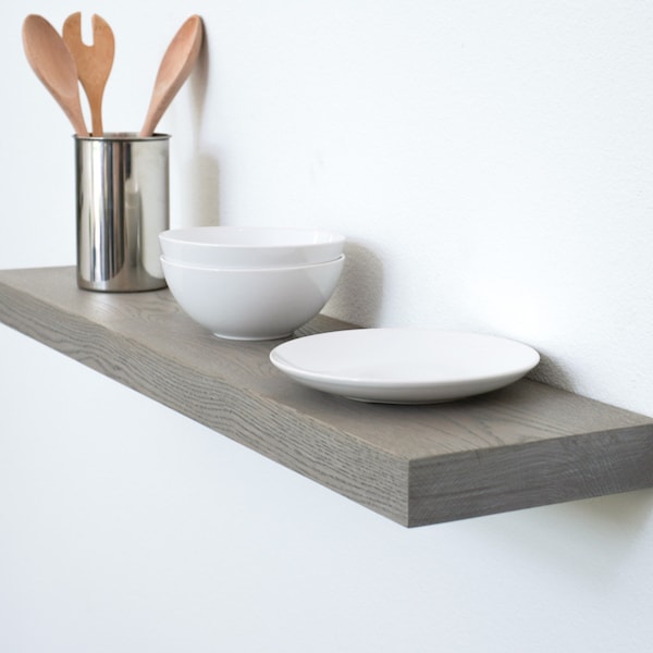 Grey Stained Floating Shelves - Etsy