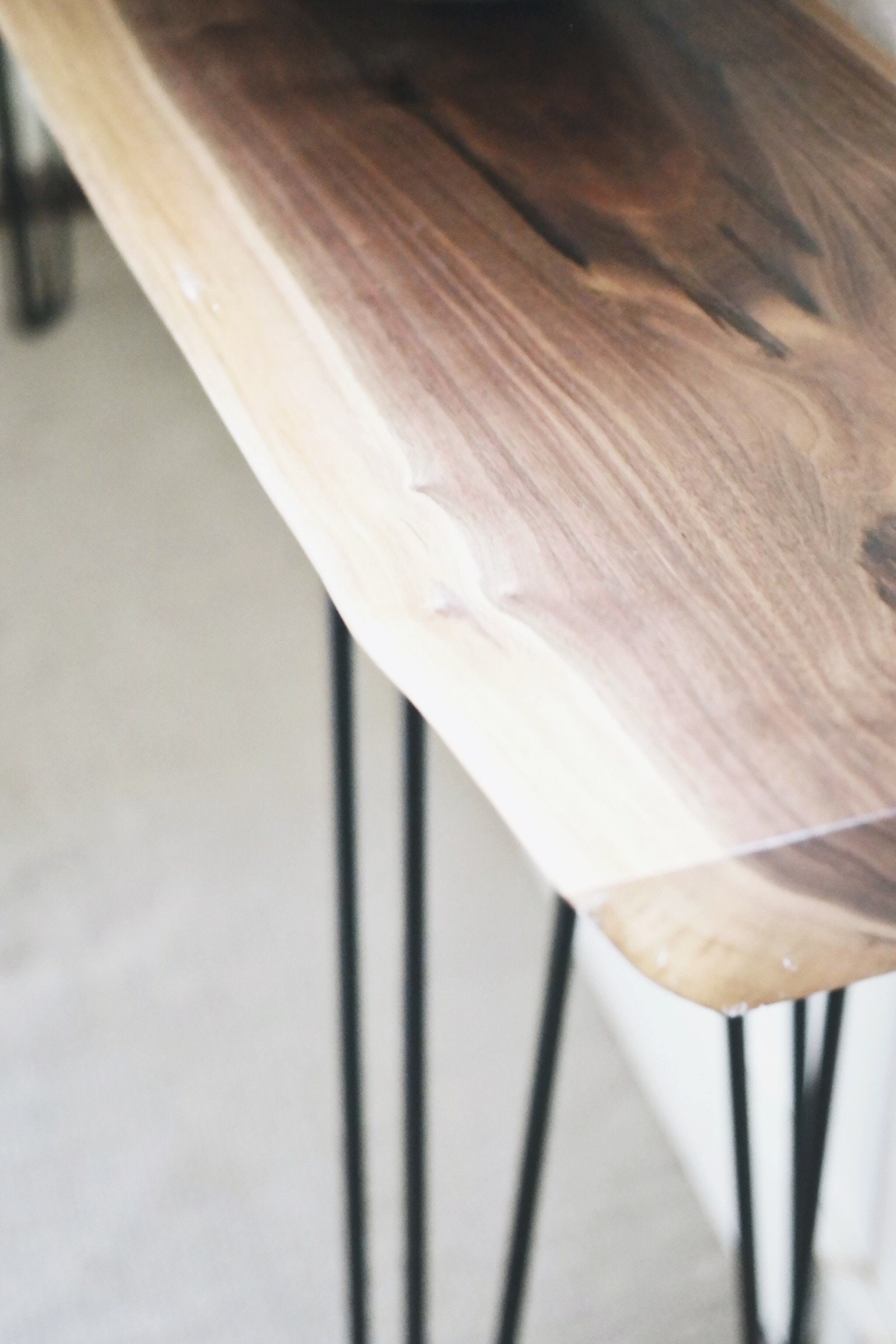 Handmade Live Edge Walnut Narrow Console Table - Etsy