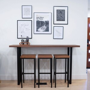 Customizable Solid Walnut Bar Table - Bar Top | Modern Bar W/o Stools ...