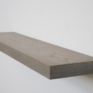 Oak Light Grey Floating Shelf With Bracket, Wood Floating Shelves ...