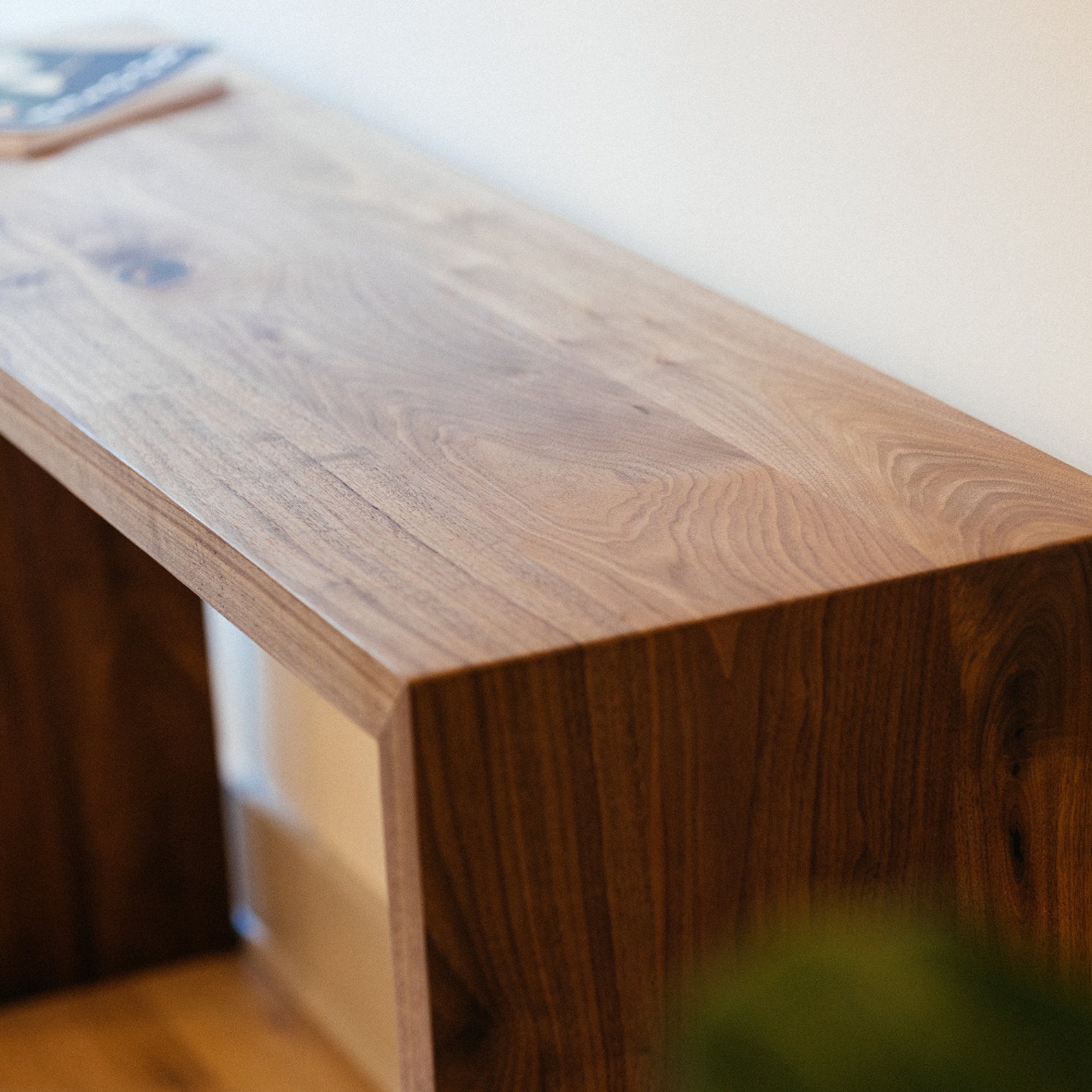 Walnut Waterfall Console Table Handmade Straight Edge Console Cascading ...