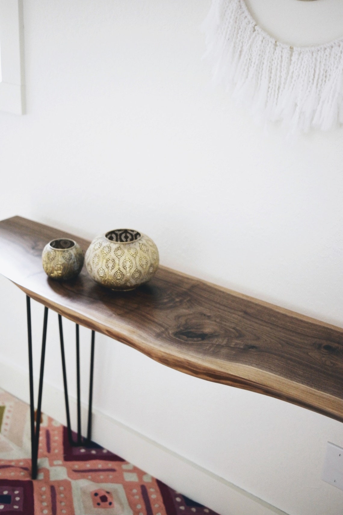 Live Edge Walnut Console Table 6ft Handmade Black Walnut Sofa | Etsy