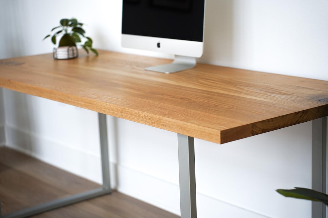 Customizable Solid Oak Desk - Office Desk, Modern Desk, Solid Wood Desk ...