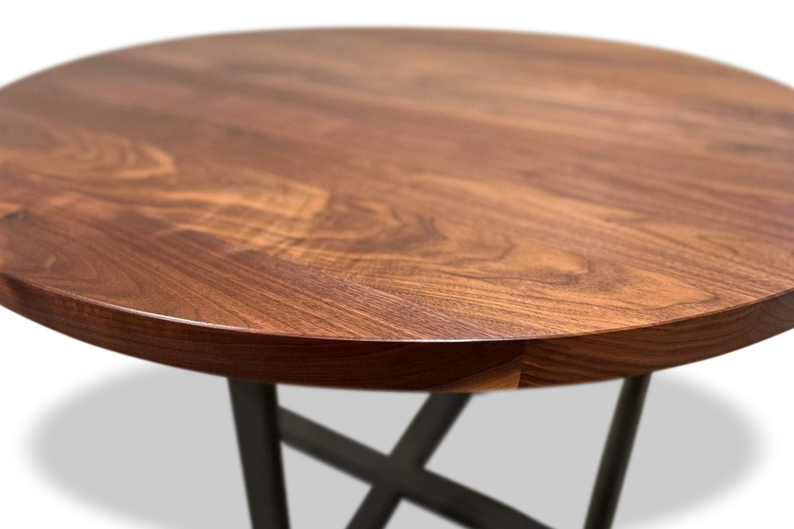 Solid Wood Round Dining Table With Metal Base for Kitchen Sits - Etsy
