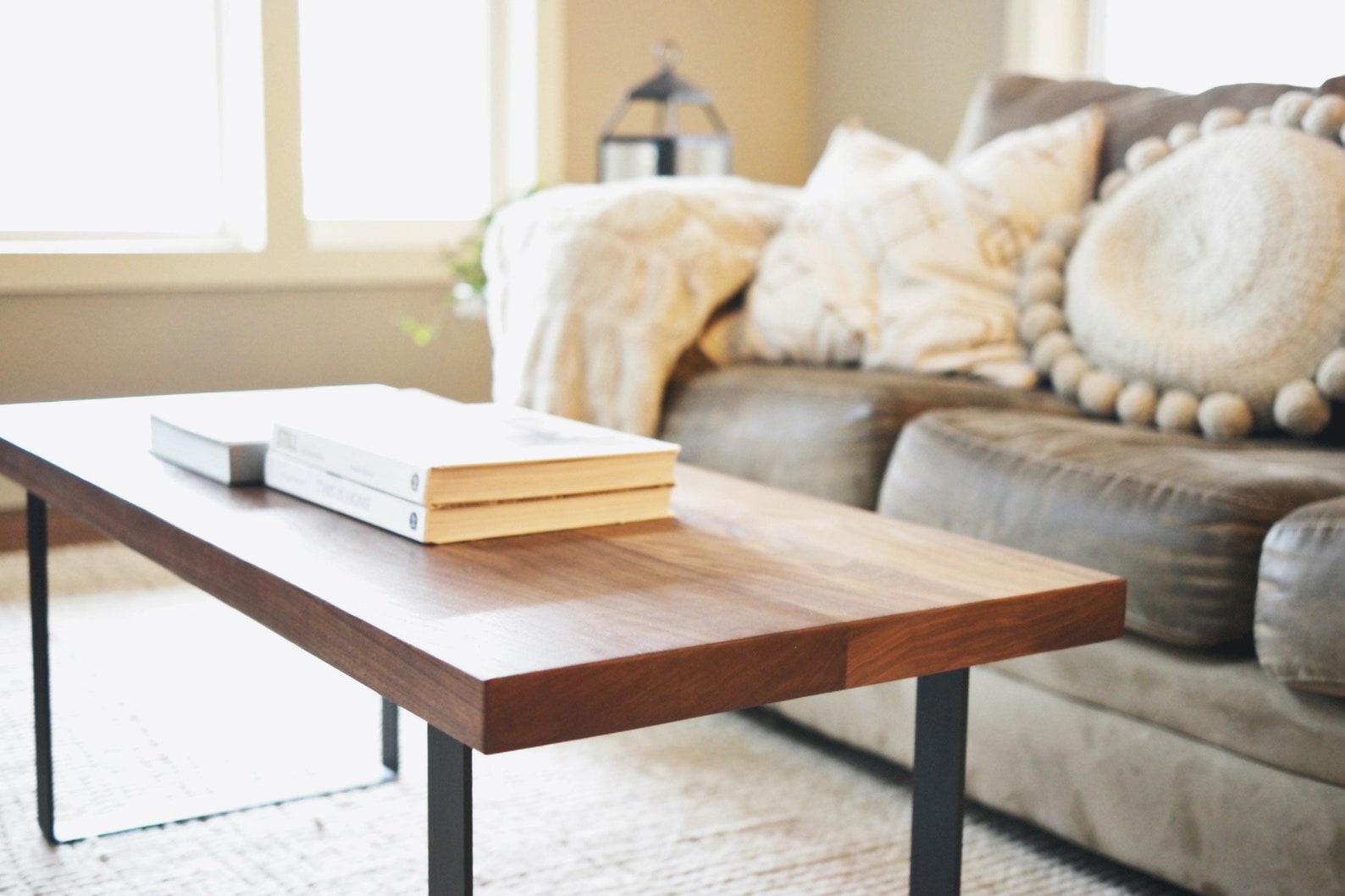 Solid Walnut Coffee Table Farmhouse Coffee Table Solid Wood - Etsy