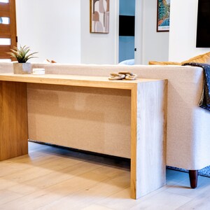 Modern Oak Waterfall Entry Table - Modern Wood Entry Table, TV Console ...