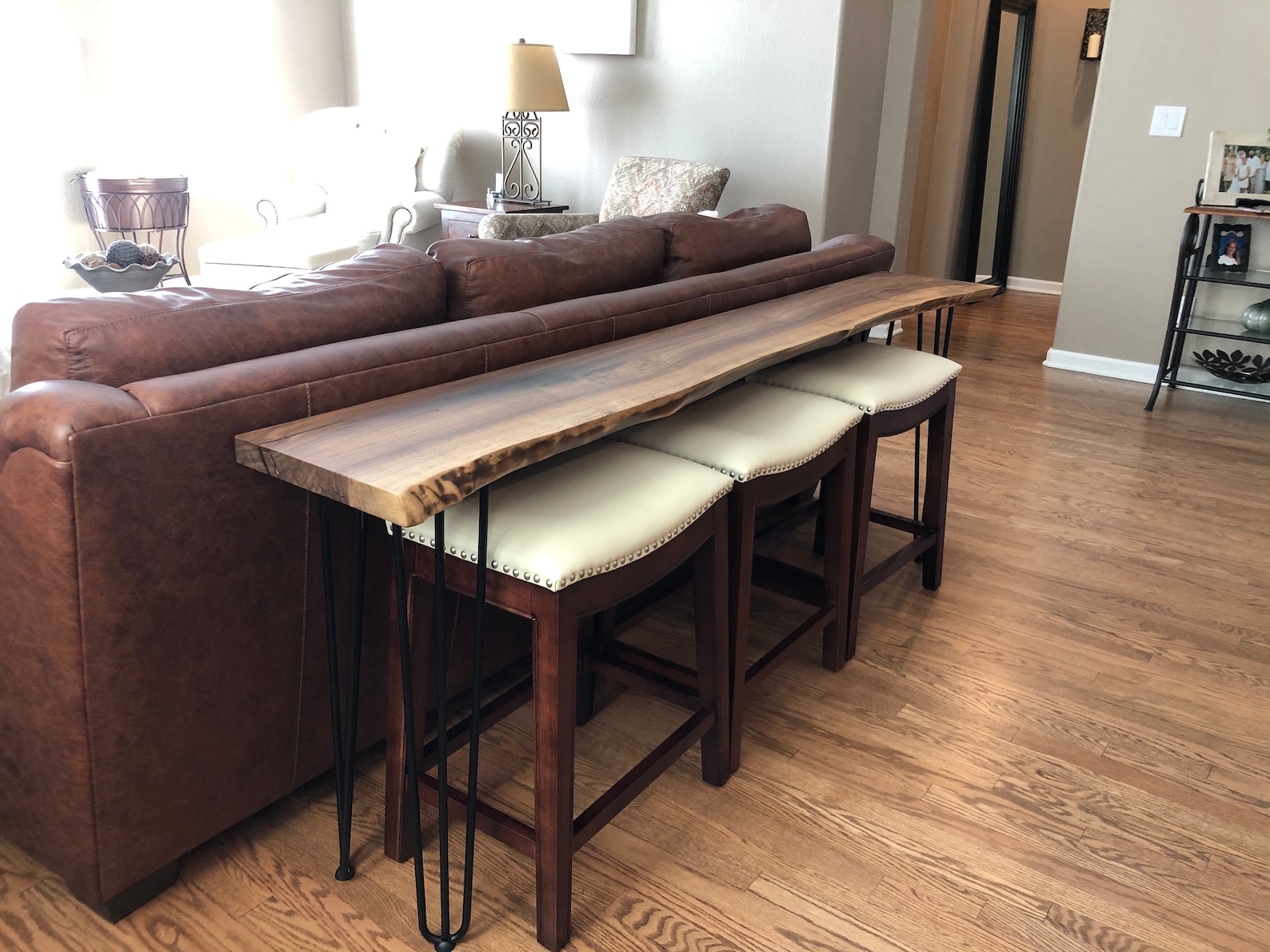 Live Edge Wood Bar Table Handmade Walnut Sofa Table Bar Top | Etsy