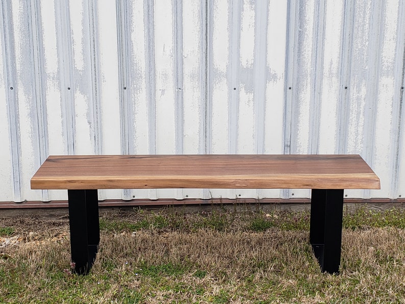 Handmade Live Edge Black Walnut Bench - Etsy
