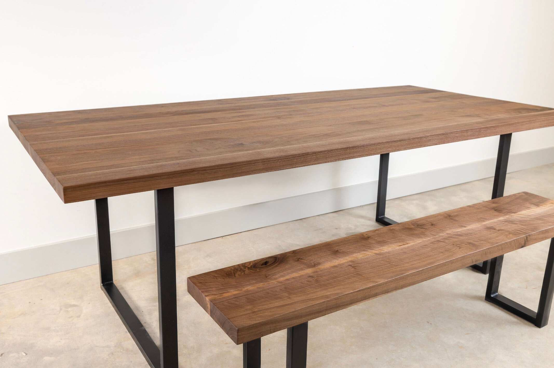 Custom Solid Walnut Dining Table With U-shape Legs - Etsy