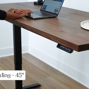 Walnut Standing Desk, Electric Height Adjustable Desk, Solid Wood ...