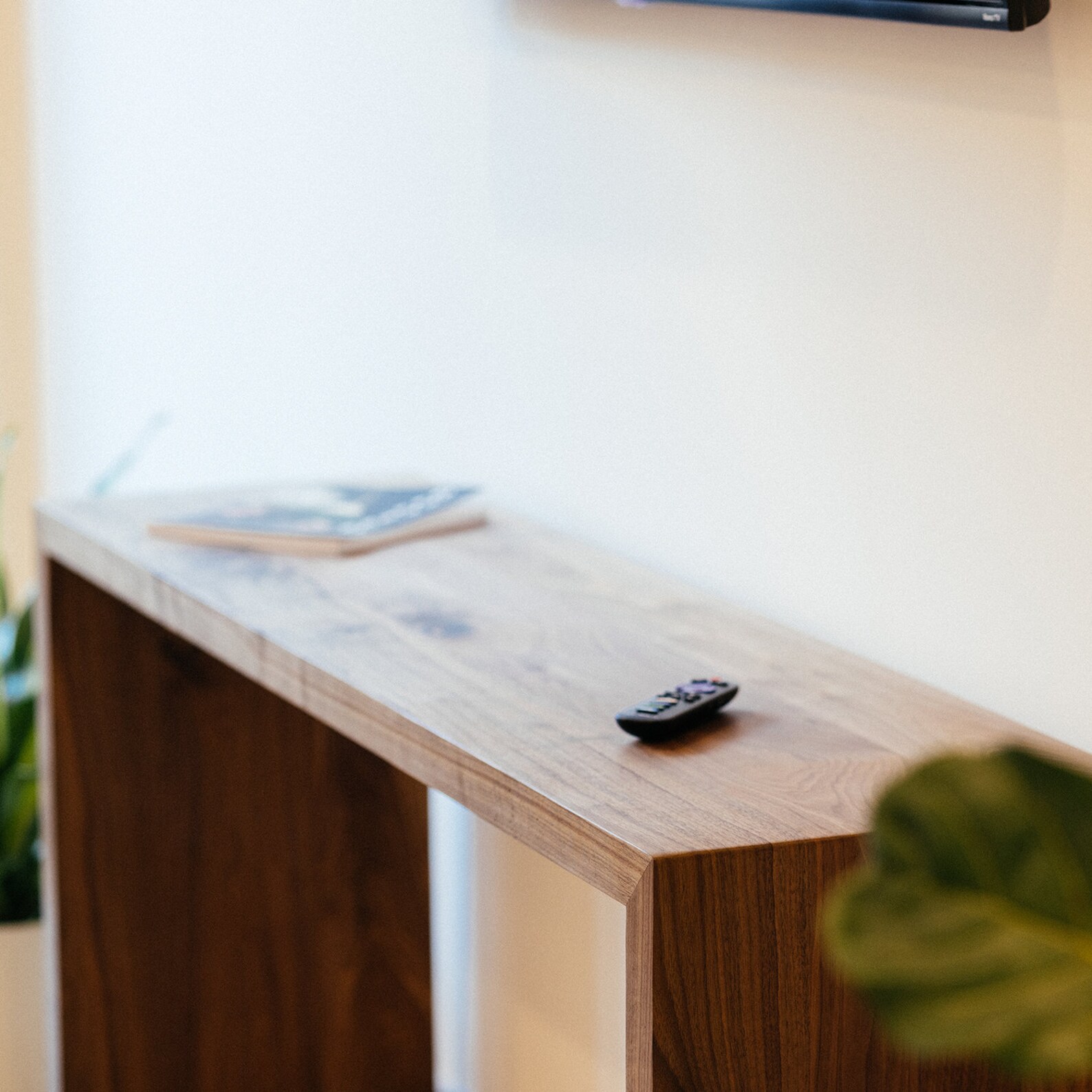 Walnut Waterfall Console Table Handmade Straight Edge Console Cascading ...