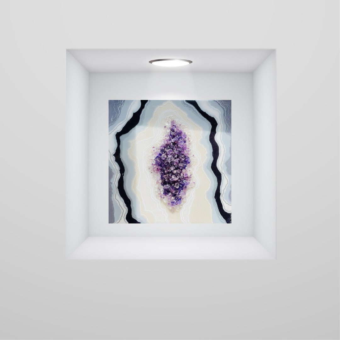 Amethyst Mural Geode 40x40 Resin Art Wall Decoration Abstract Art - Etsy