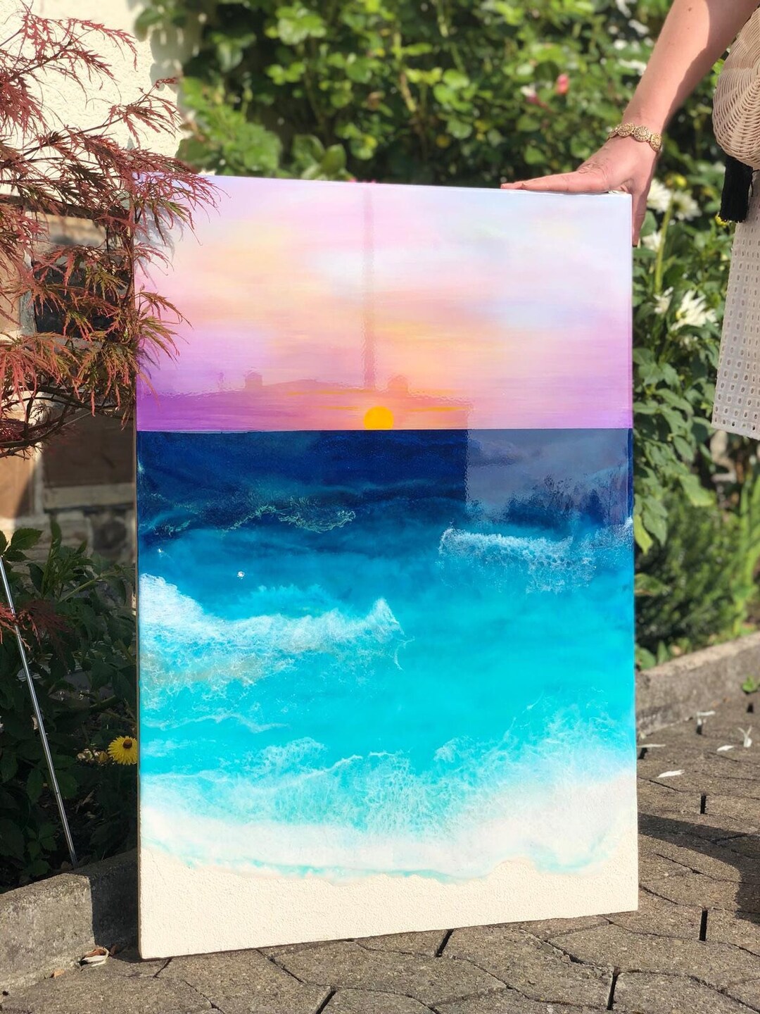 Sunset Mural Made of Epoxy Resin Sunset Unique Sea Ocean - Etsy Australia