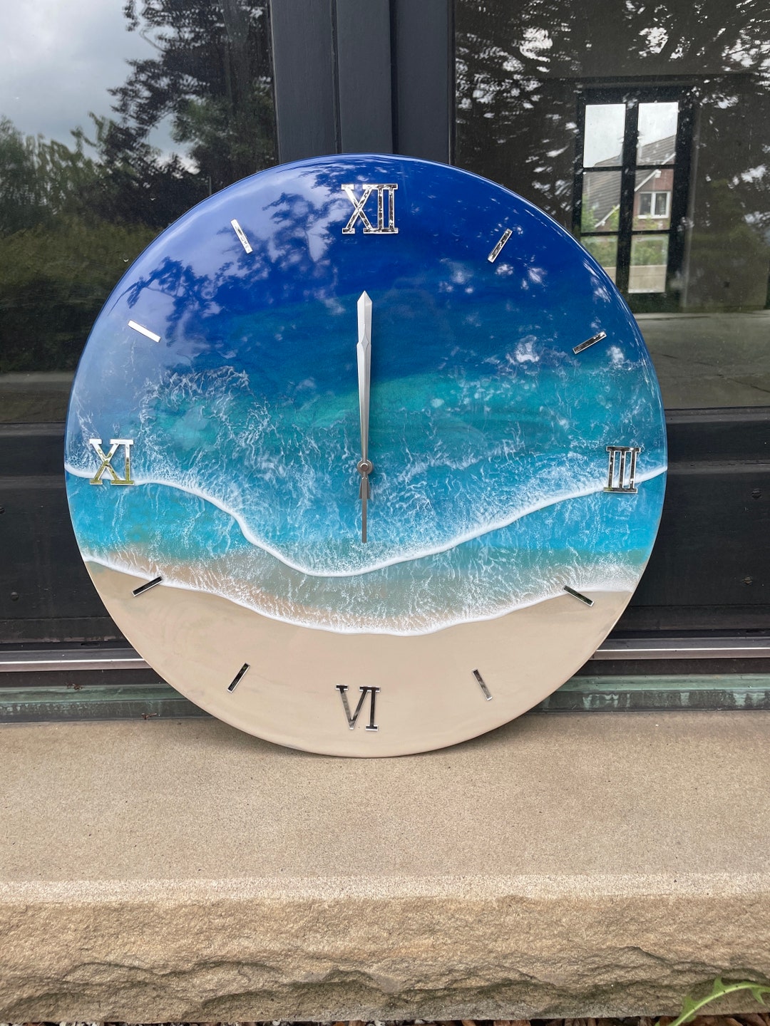 Wall Clock With a Seascape Design * Wall Decoration * 50 X 50 Cm ...