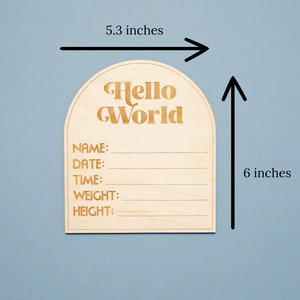 Hello World Birth Stat Sign | Modern Birth Stat Sign | Arch Birth ...