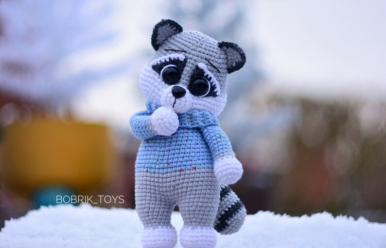 English crochet pattern Raccoon | Etsy