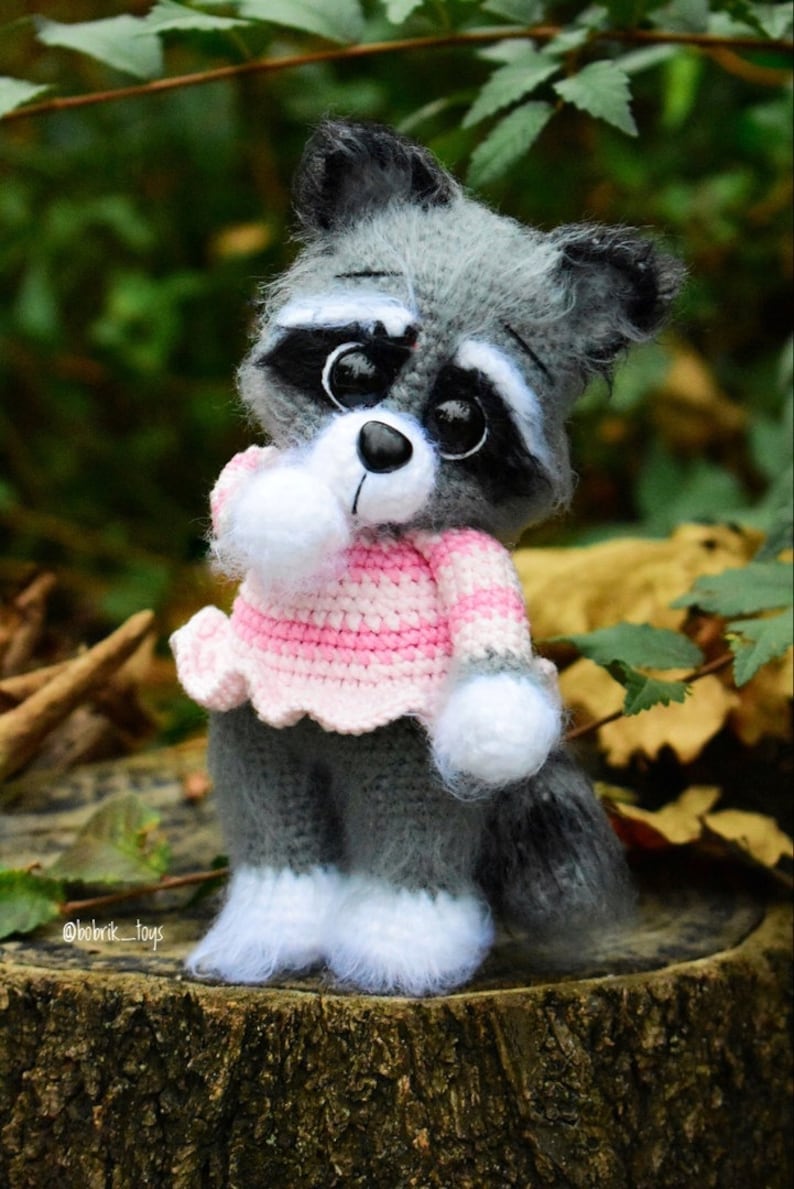 English crochet pattern Raccoon | Etsy