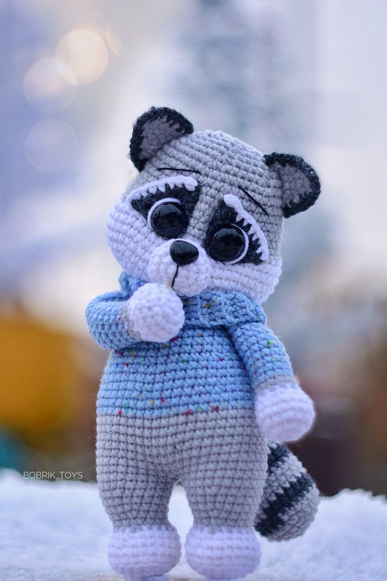 English crochet pattern Raccoon | Etsy