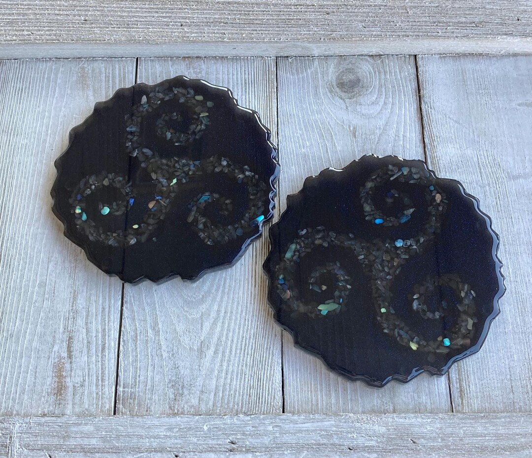 Set of 2 Handmade Triskele /triskelion / Triple Spiral Coasters ...