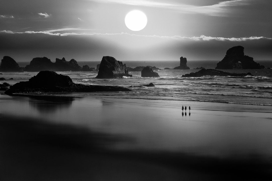 Together Gorgeous Oregon Seascape Photo, Dramatic B&W Ocean Print ...