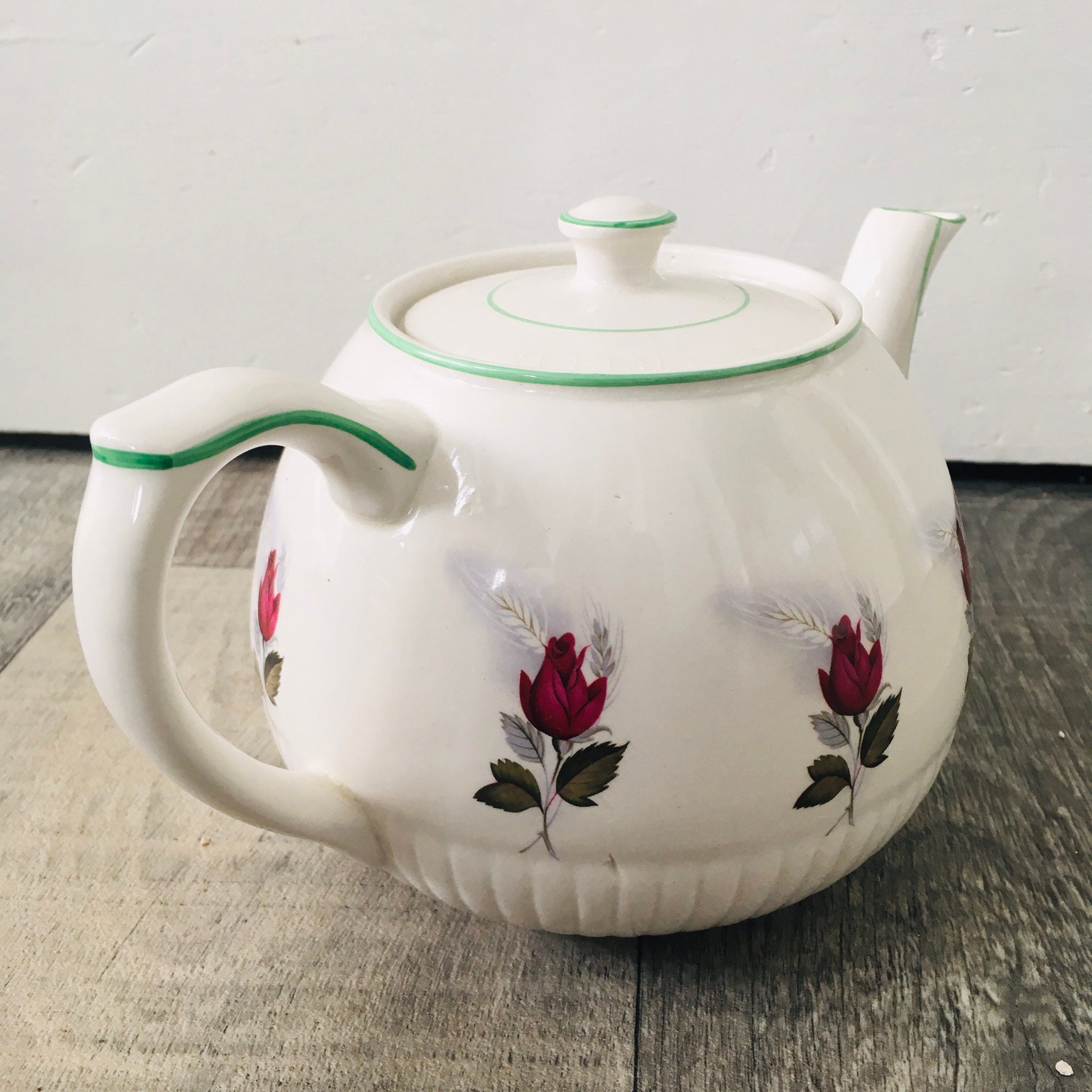 Vintage Staffordshire Ellgreave Rose Teapot - Etsy