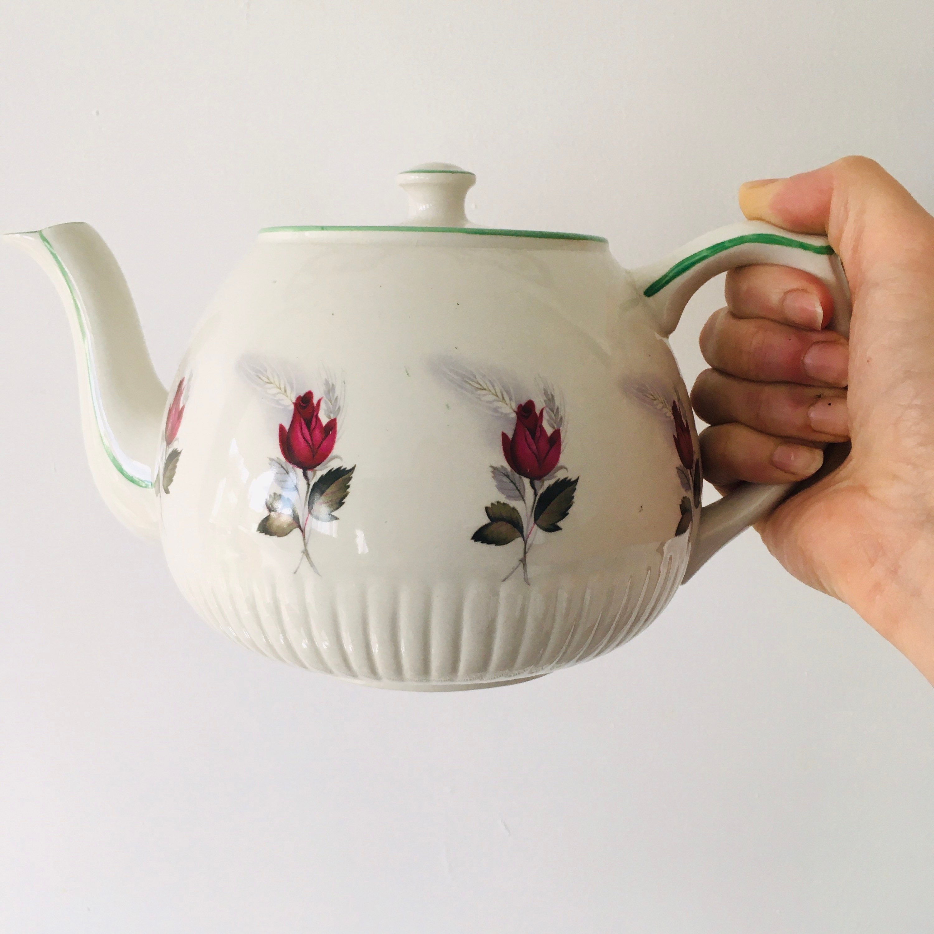 Vintage Staffordshire Ellgreave Rose Teapot - Etsy