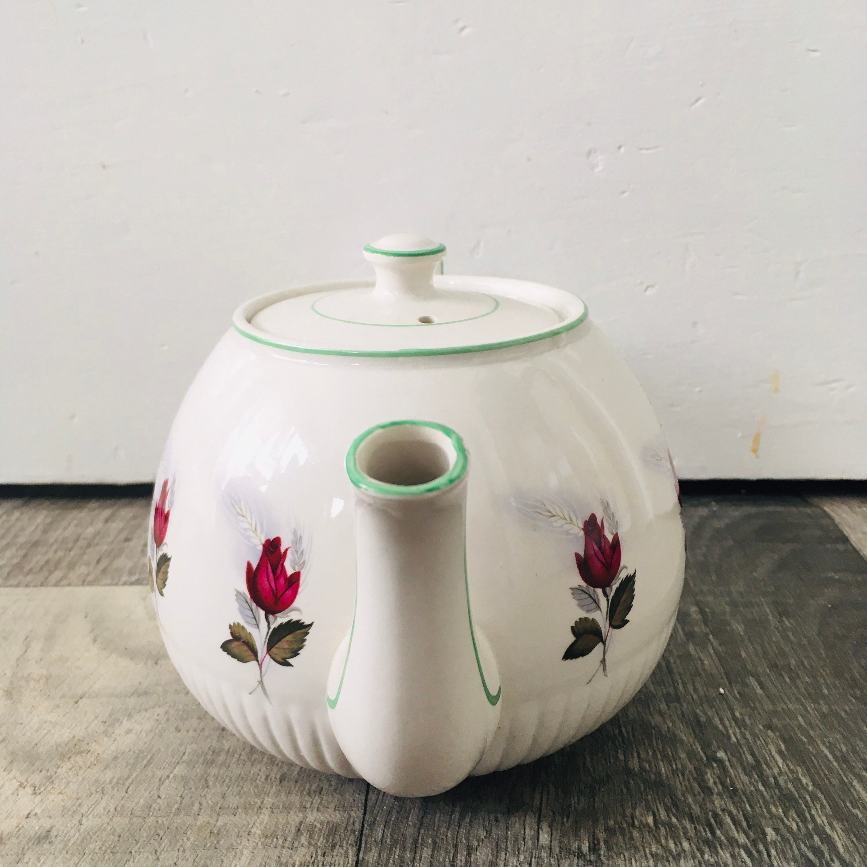 Vintage Staffordshire Ellgreave Rose Teapot - Etsy