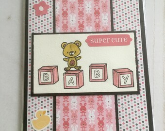 Handmade Baby Girl First Baby Card. - Etsy