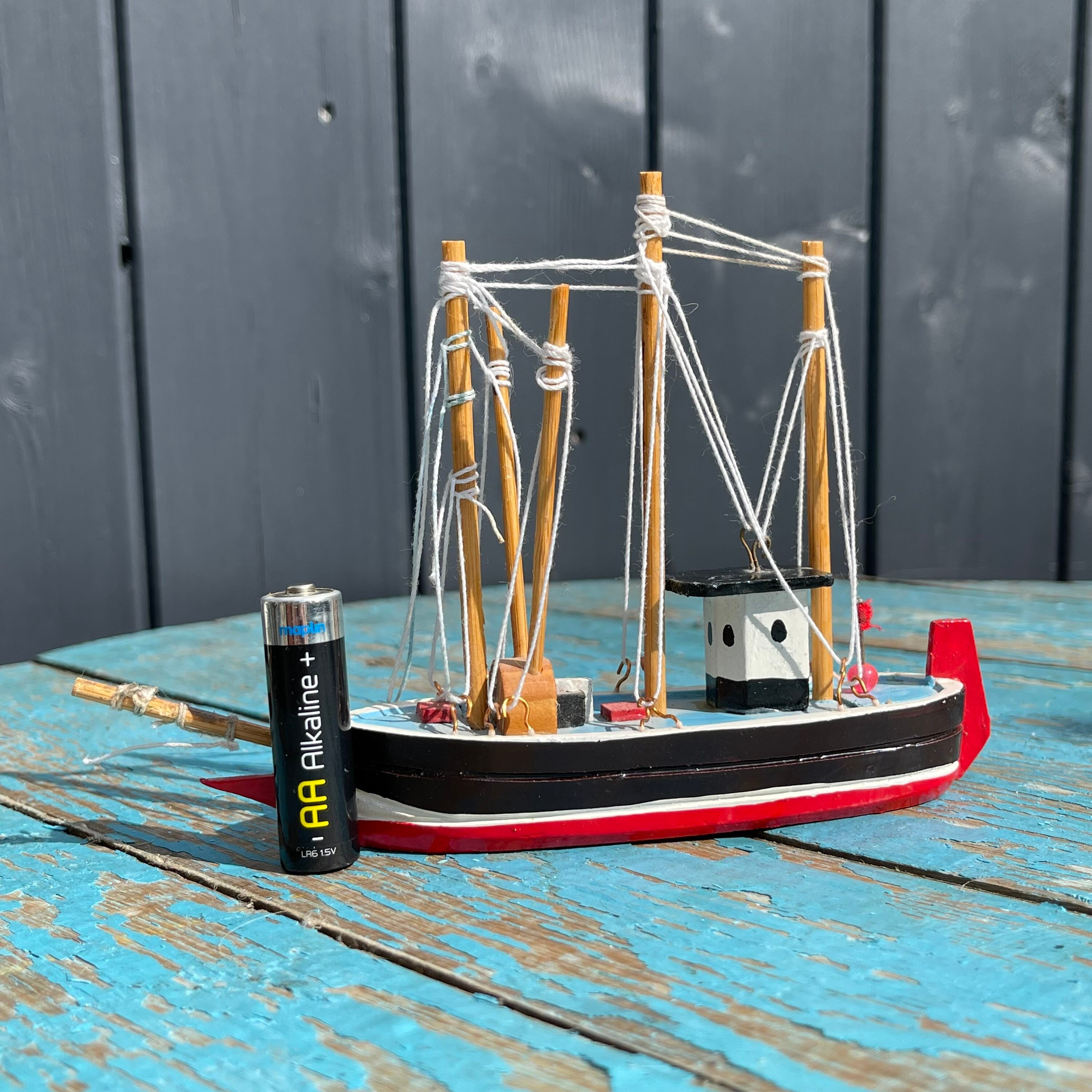 Vintage Miniature Wooden Model Fishing Boat Ship - Etsy