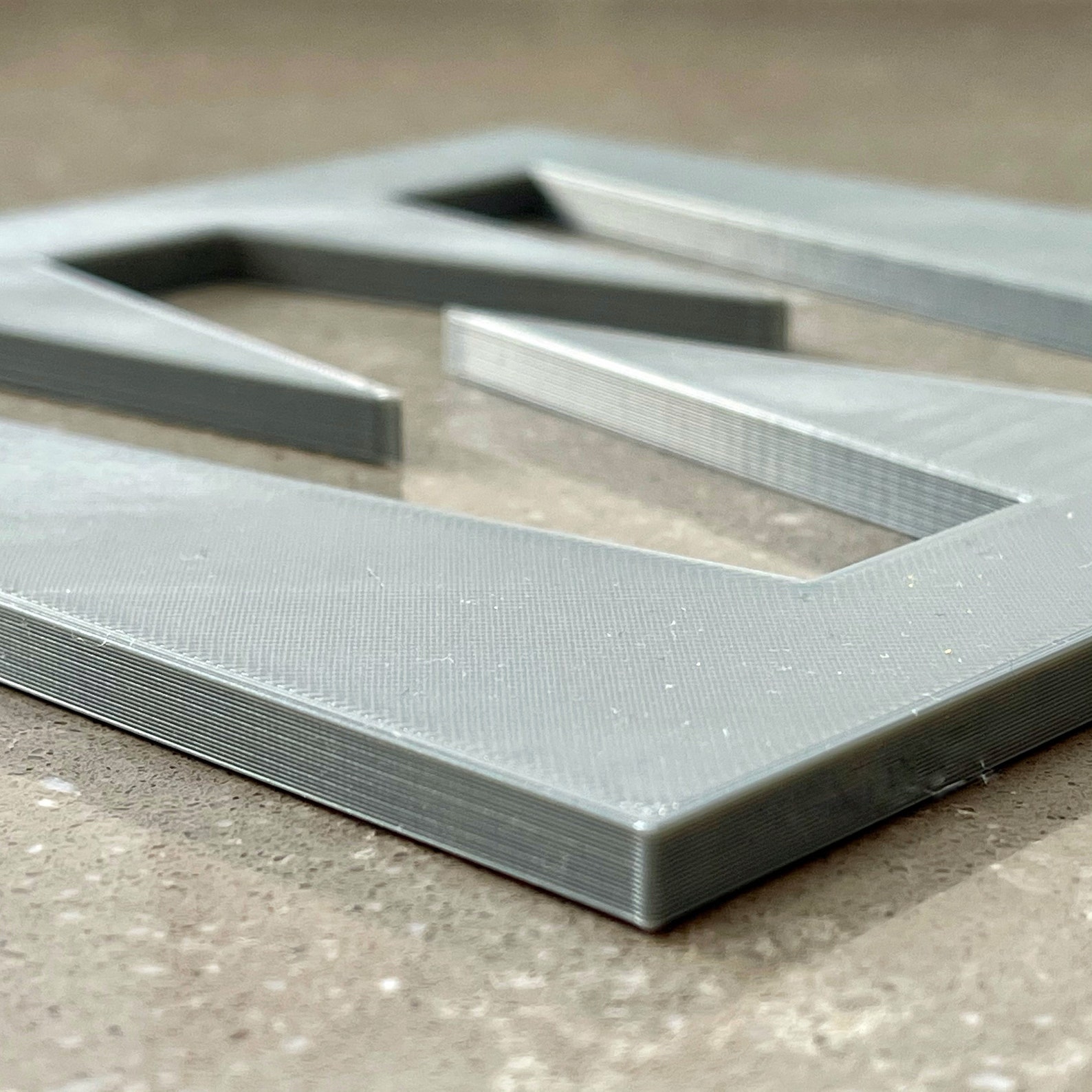 Large 3D printed letter stencil. Initial W in gunmetal grey | Etsy