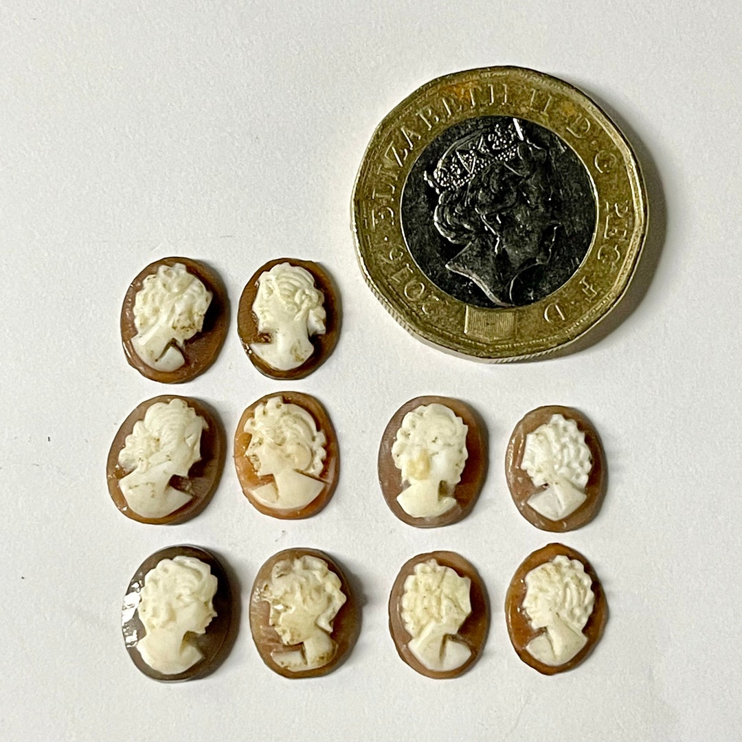 One Pair of Miniature Handmade Cameos. - Etsy
