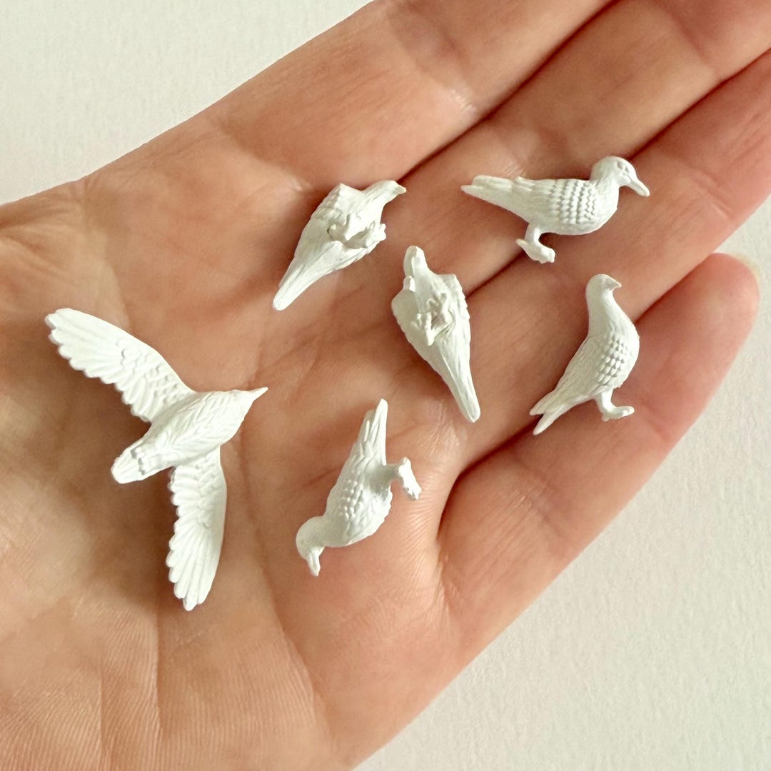 Set of 6 Miniature Unpainted Bird Figures. 22mm - 37mm - Etsy