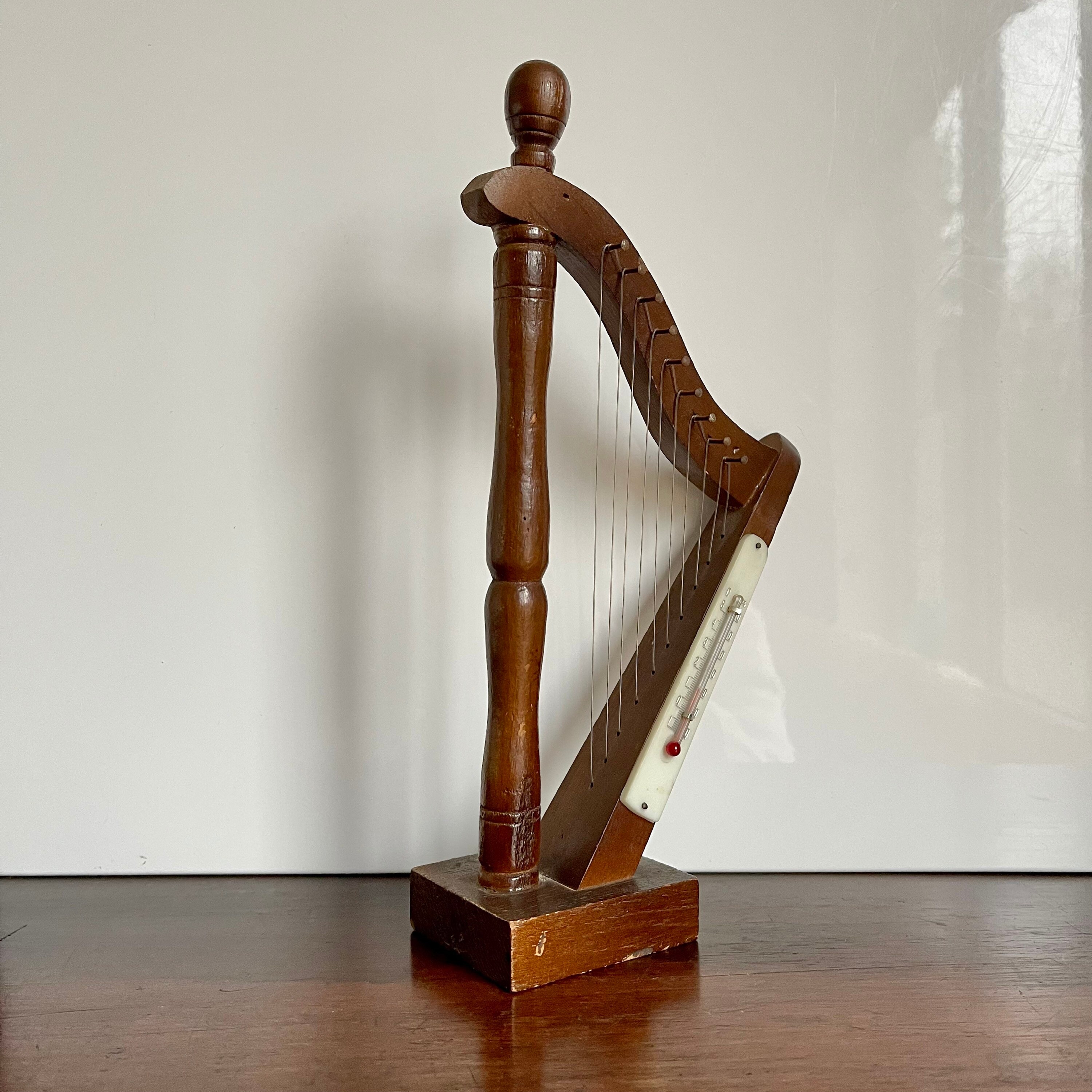 Vintage Novelty Wooden Thermometer Shaped Like a Harp | Etsy