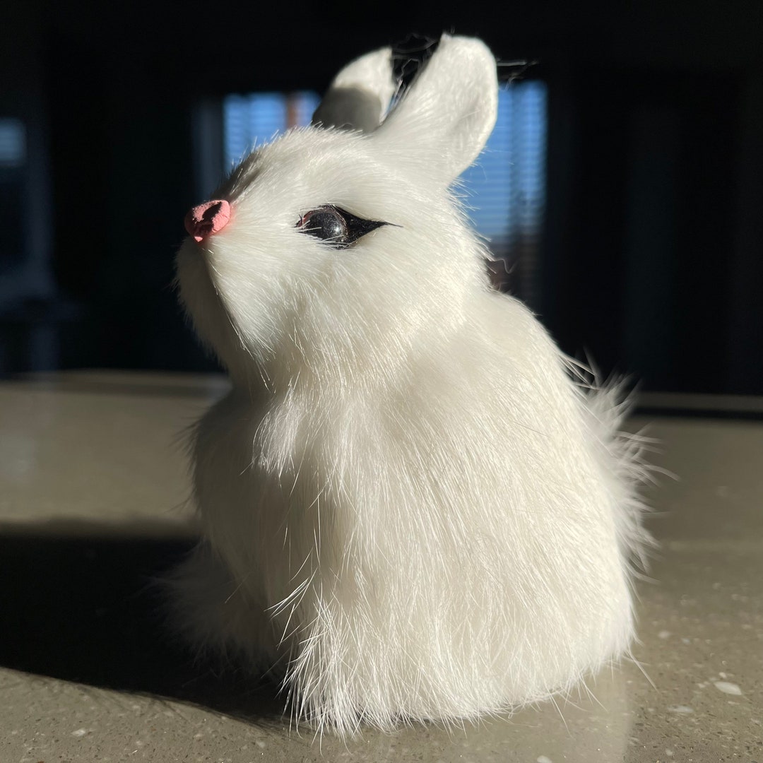 Miniature Faux Fur Simulation Bunny Rabbit, White Fur - Etsy