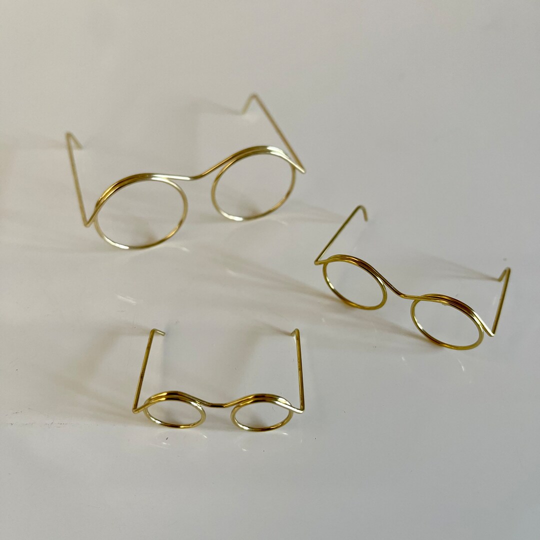 Miniature Gold Metal Doll, Bear Reading Glasses. Three Sizes - Etsy