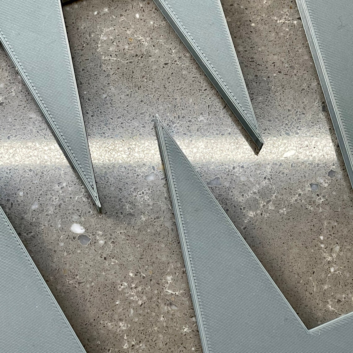 Large 3D Printed Letter Stencil. Initial W or M in Gunmetal Grey - Etsy