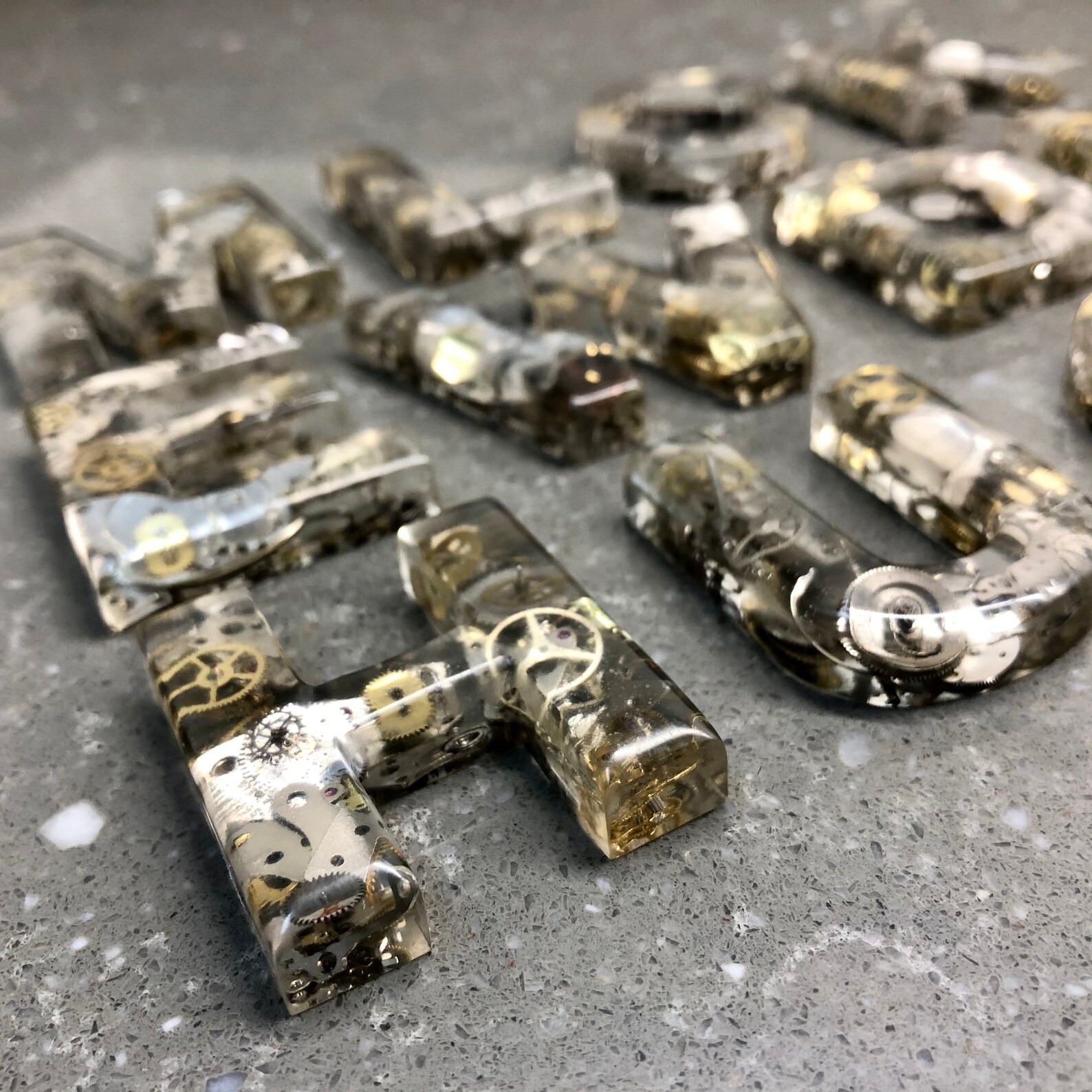 Handmade Steampunk Resin Letters. Alphabet Initials Gold and - Etsy