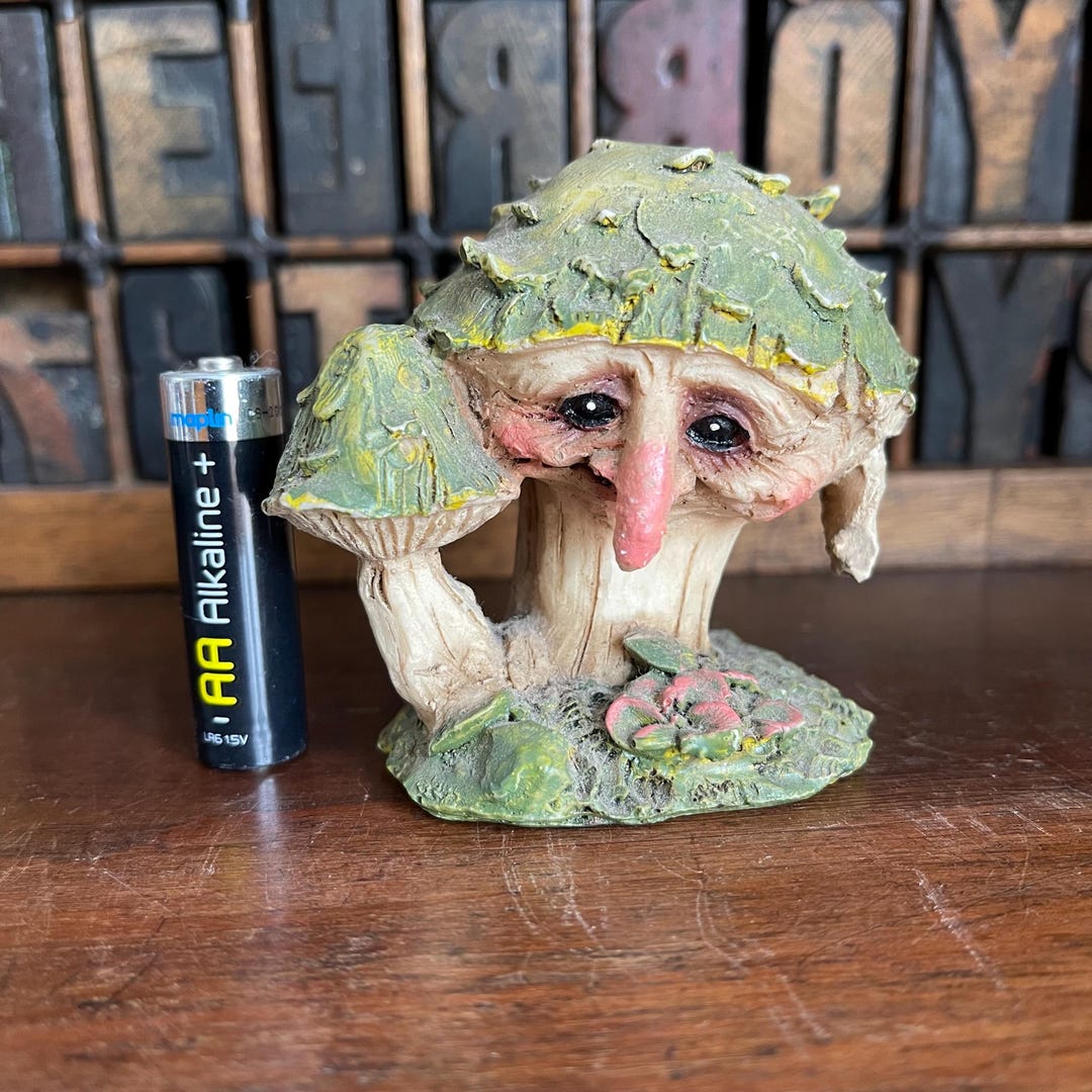 Vintage Gargoyle, Goblin Toadstool Figurine. - Etsy