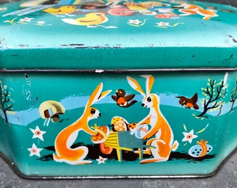 Rabbit round chocolate tin Collectors Tin GERTRUDE HAWK Tin With Easter ...