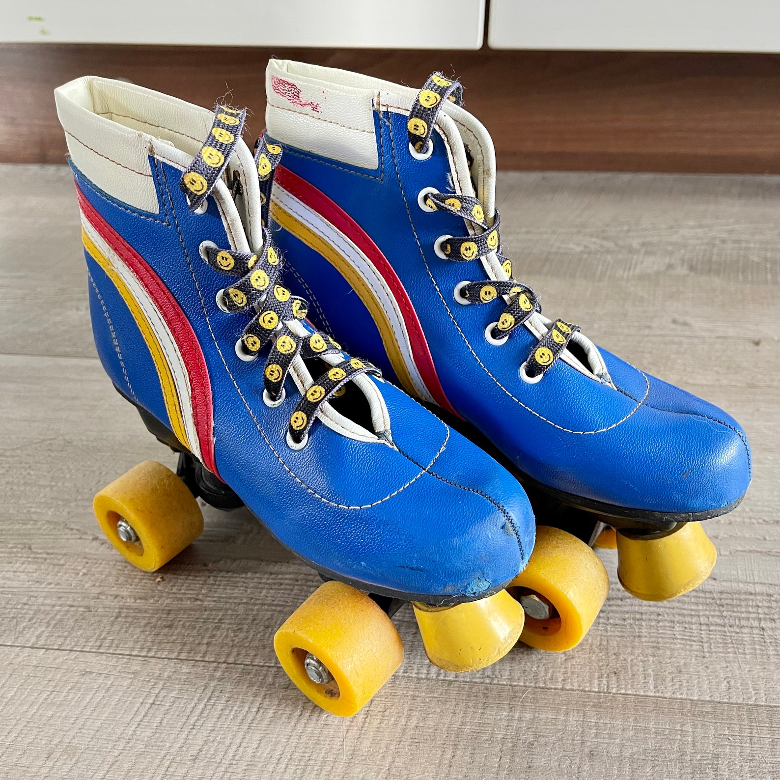 Vintage Blue Roller Boots Skates. Kids UK Size 13 32.5 EURO - Etsy