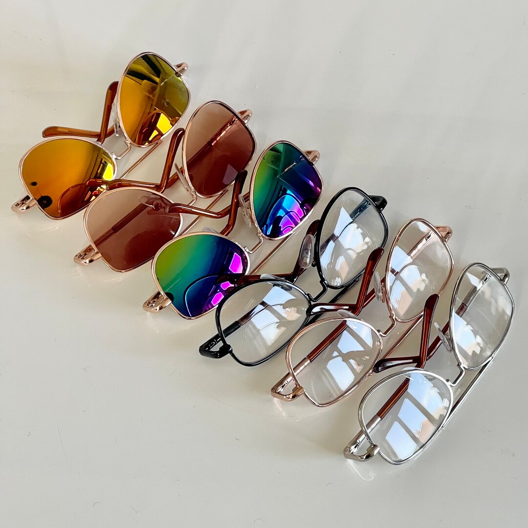 Wire Frame Doll Aviator Glasses and Sunglasses. 9cm, 6 Styles to Choose ...