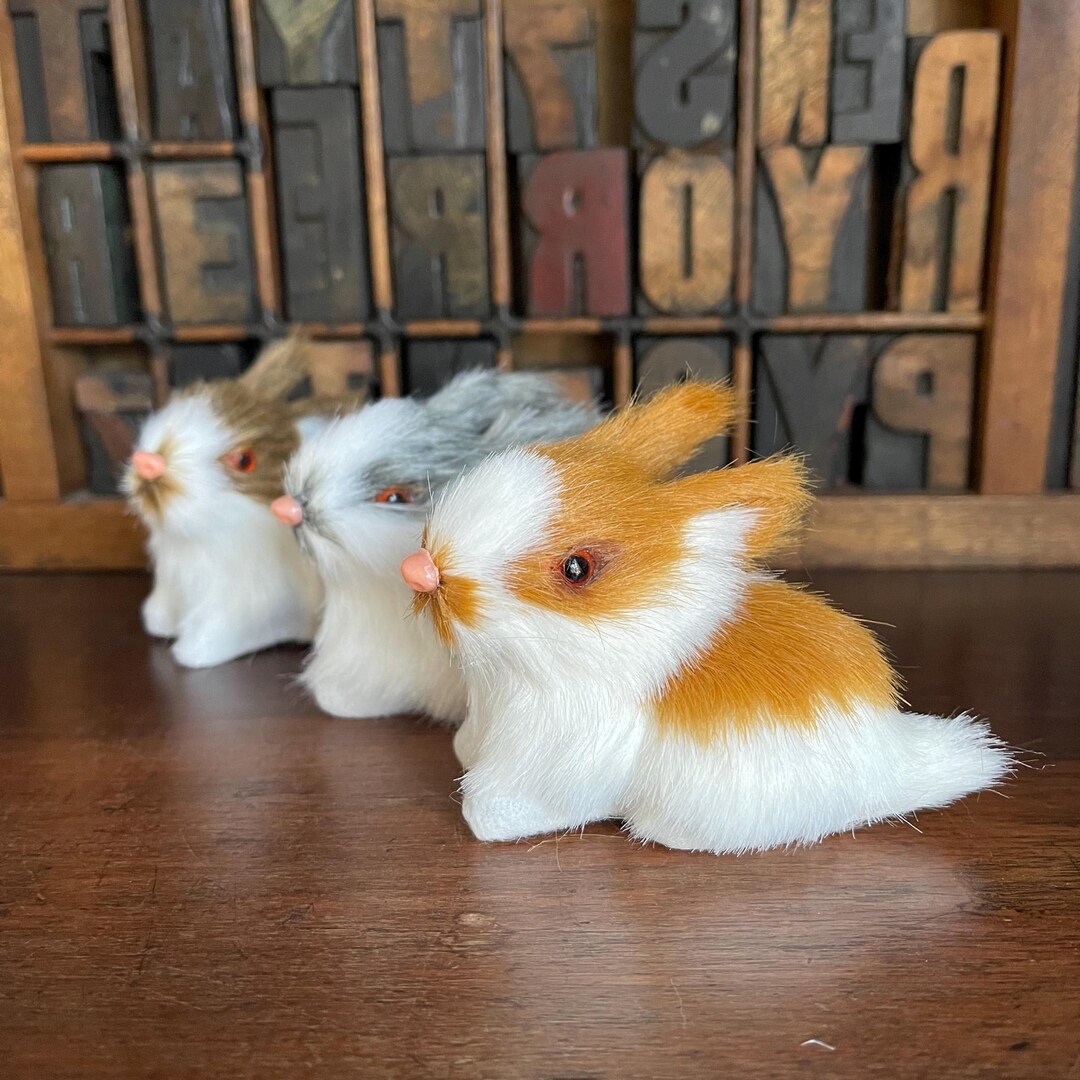 Miniature Faux Fur Bunny Rabbit. Three Colours Available - Etsy