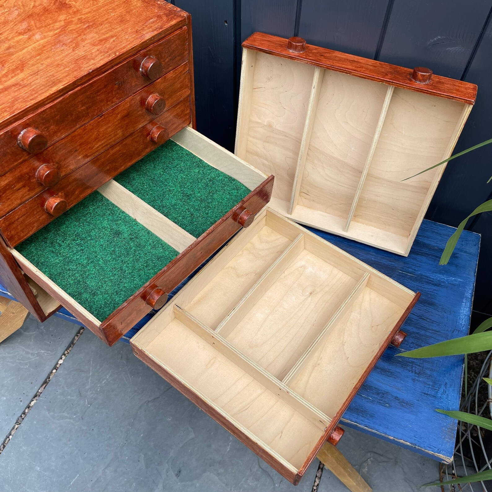 Vintage Handmade Plywood Chest With 6 Drawers Divided Into 23 - Etsy