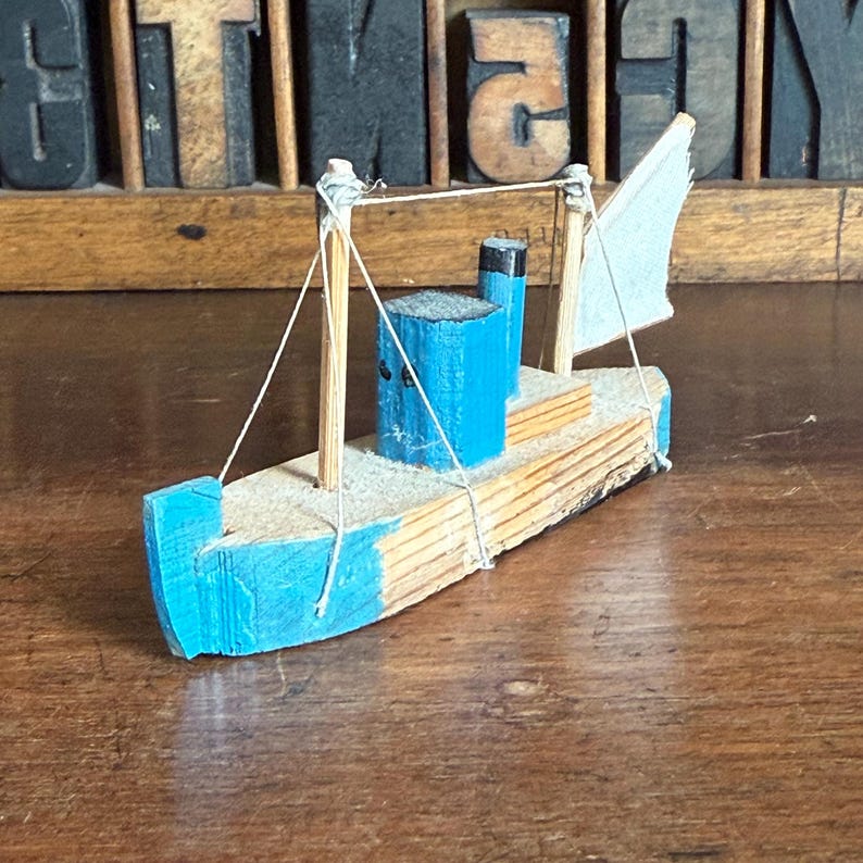Small Vintage Wooden Fishing Boat, Ship. Nautical Decor - Etsy